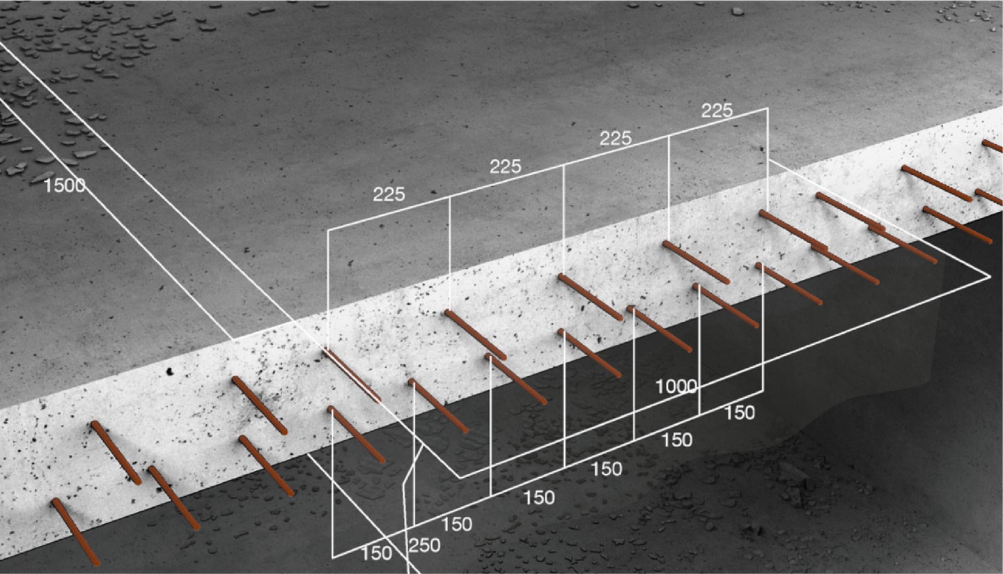 DE CONCRETO A CONCRETO: BARRAS DE REFUERZO POST INSTALADAS